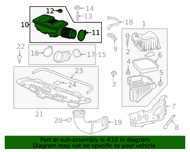 86570372 - Air Cleaner Outlet Duct Chevrolet Parts Direct