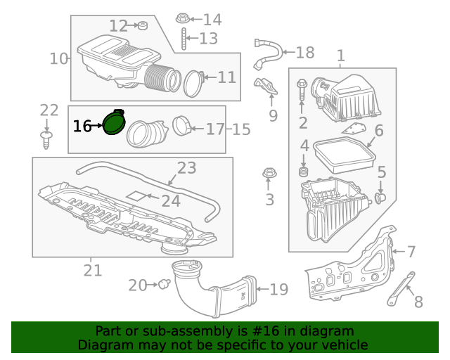 2019 GM Air Cleaner Outlet Duct Clamp 84372599 GM | GMPartsDirect.com