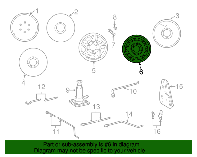 42601-04130 - Spare Tire 1995-2004 Toyota | Longo Toyota Parts