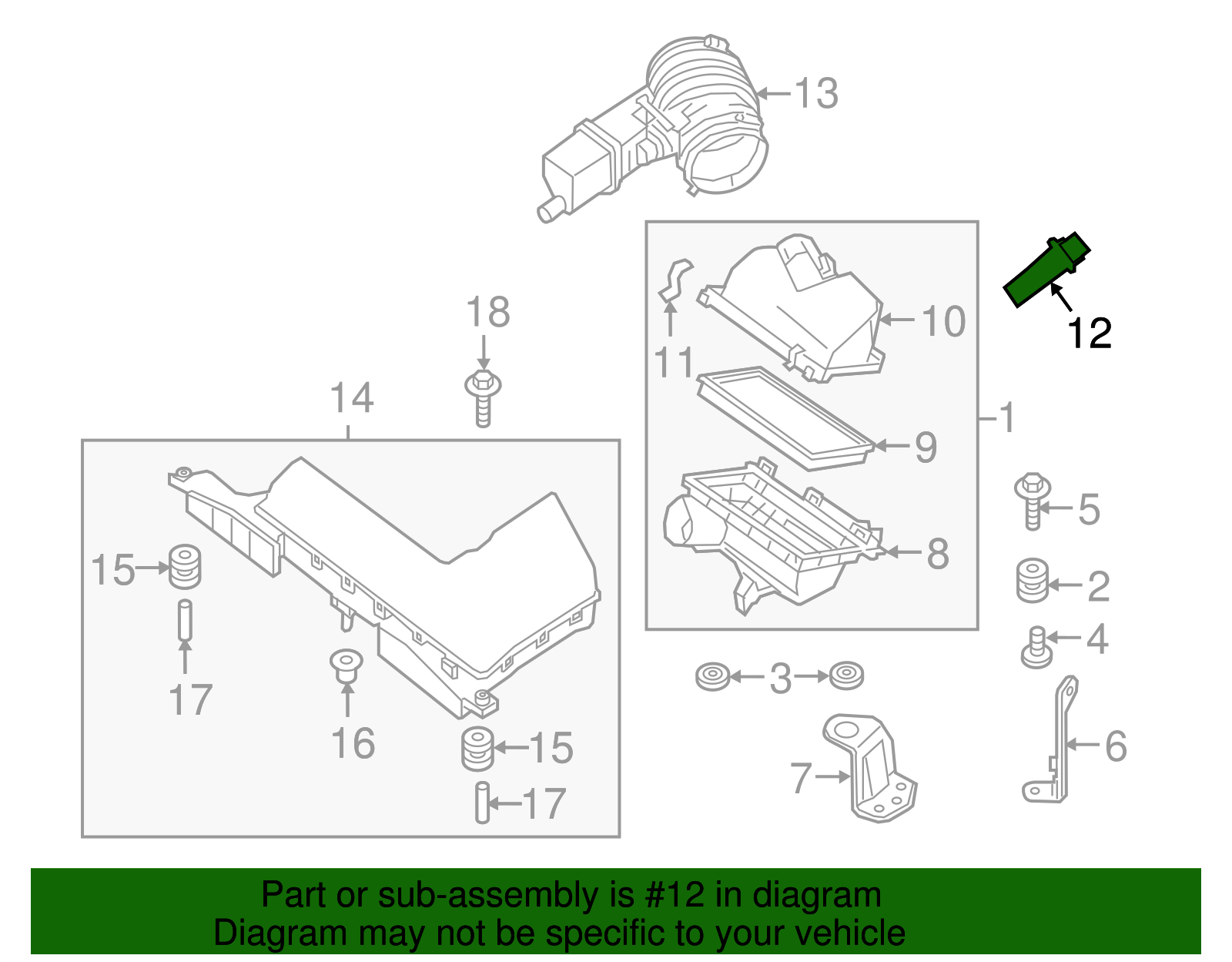 2015-2025 Nissan Mass Air Flow Sensor 226805RB0A | Nissan Canada