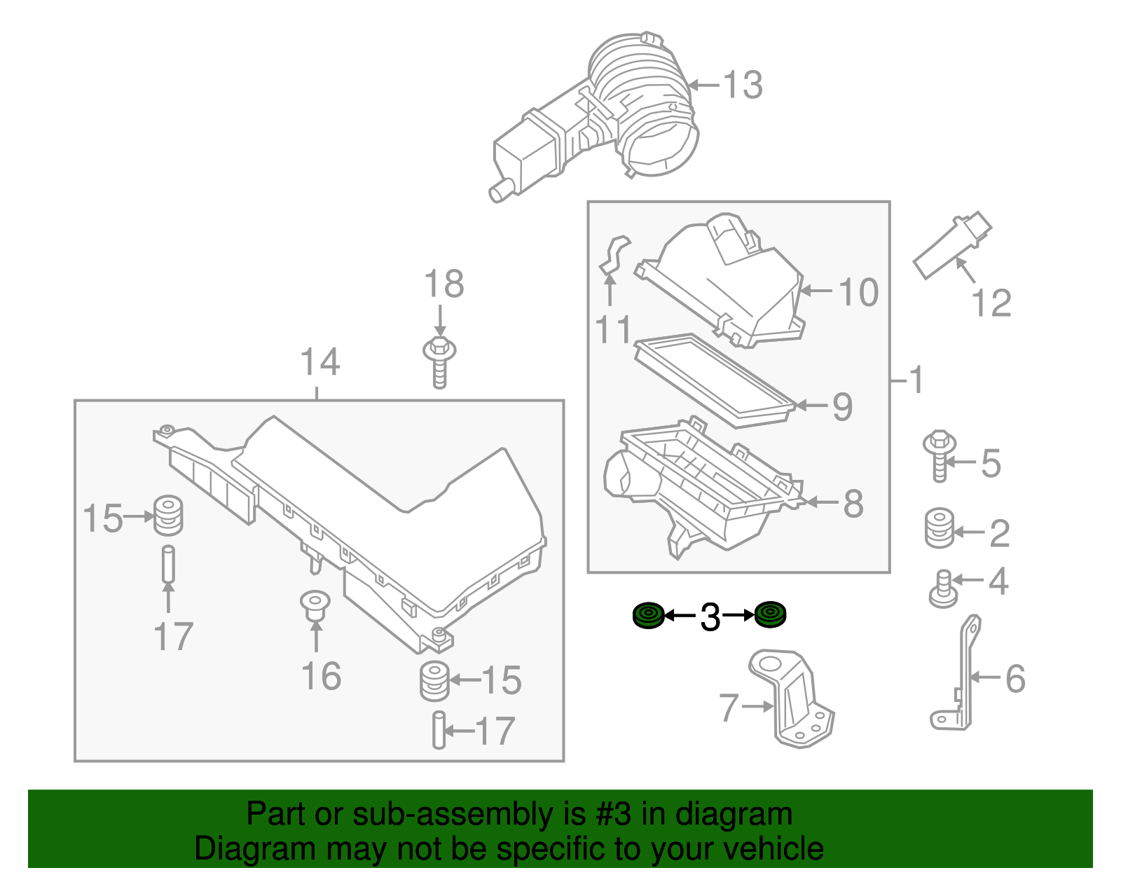 2004-2024 Nissan Mounting Rubber Air Duct Mounting Rubber, Air Cleaner ...