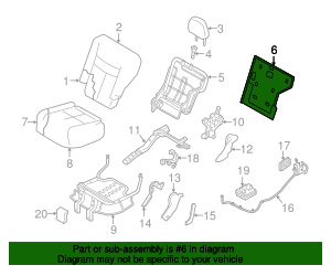 2015-2024 Nissan Murano Seat Back Panel 88672-5AA0A | Temecula Nissan Parts