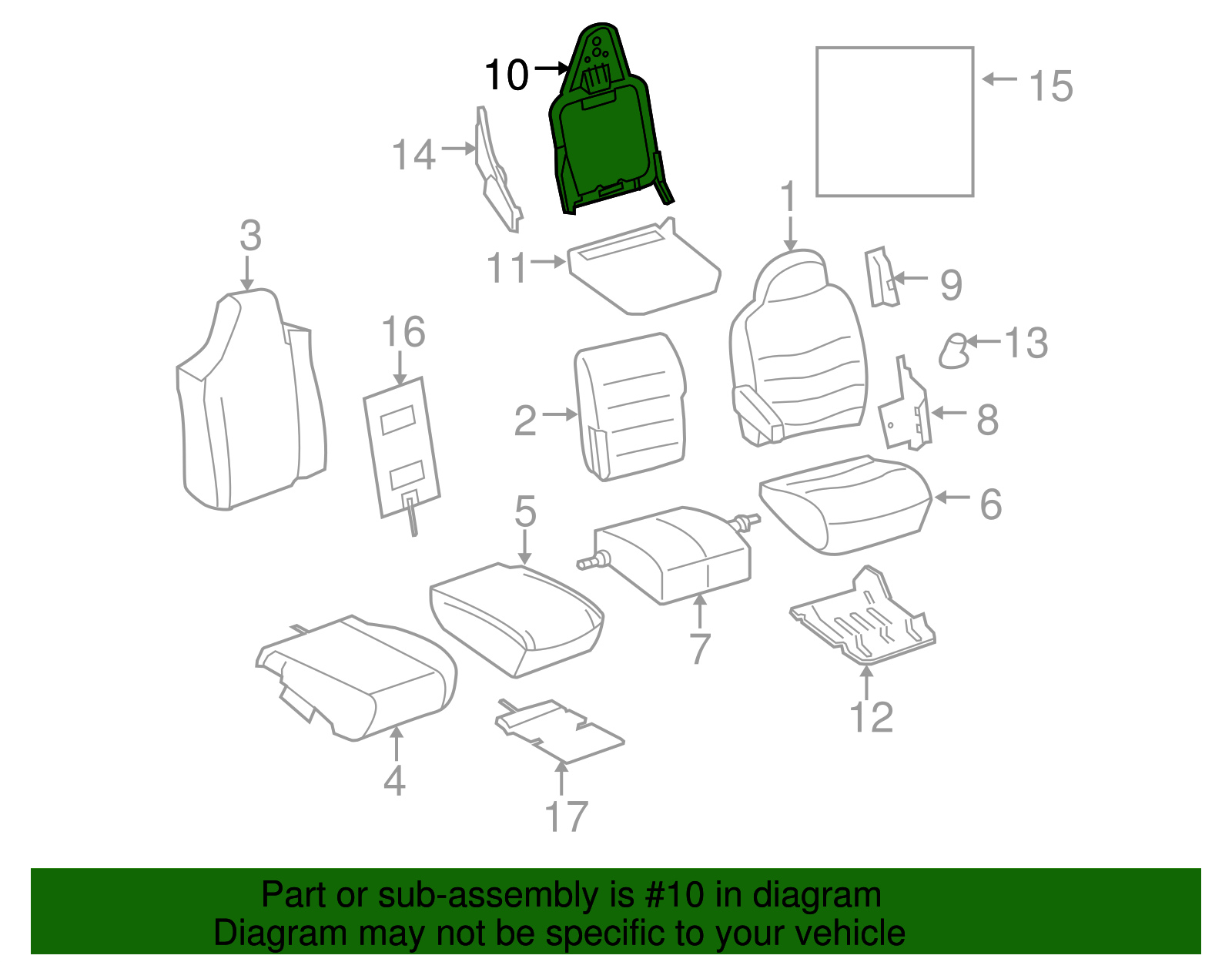 F81Z-2561018-BA - Seat Back Frame 1999-2010 Ford | Big 3 Auto Parts