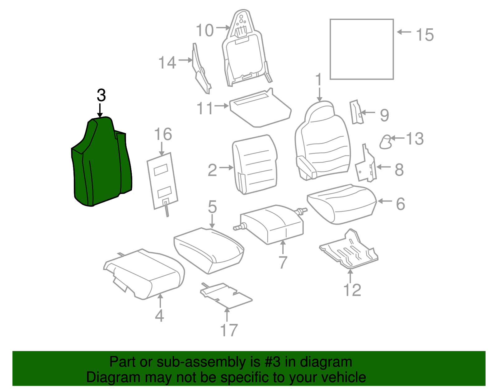 F81Z-2564811-EA - 2005-2010 Ford - Seat Back Pad | My Ford Parts