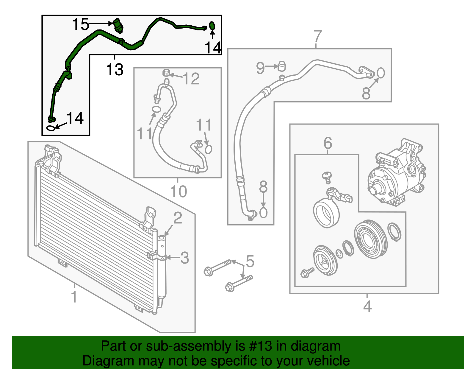 BJS7-61-46X - 2014-2018 Mazda 3 - A/C Refrigerant Liquid Hose | Mazda ...