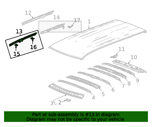 2021-2022 GM Passenger Side Roof Inner Side Rail 84625331 | QuirkParts
