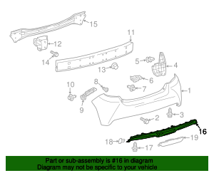 52453-0D040 - Bumper Guard - 2015-2017 Toyota Yaris | OEM Genuine ...