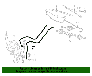 2018-2021 GM Rear Window Washer Solvent Container Hose 84167033 | OEM ...