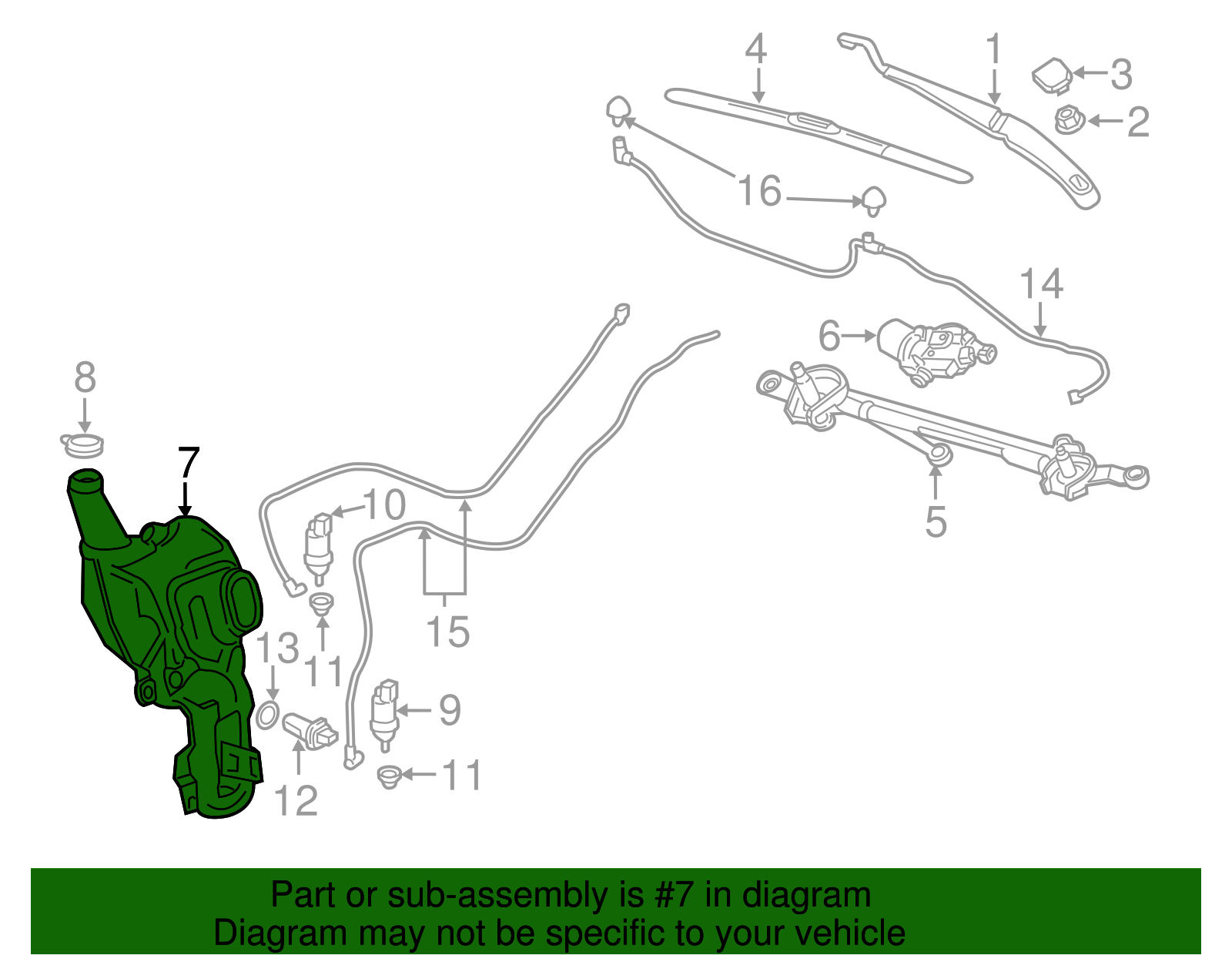 2018-2021 GM Windshield Washer Solvent Container 84273973 GM ...