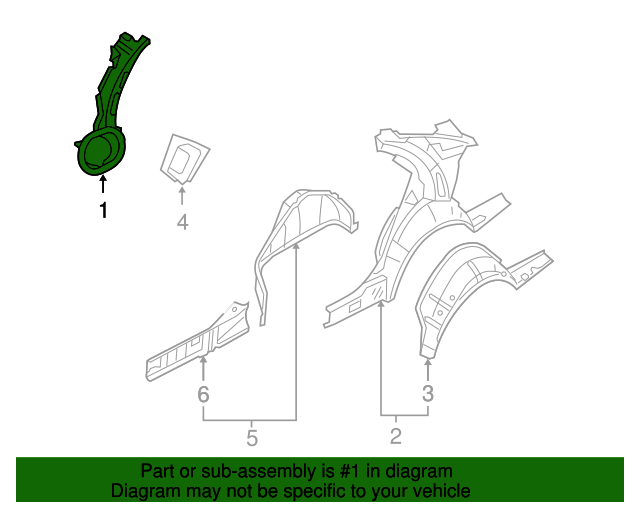 1K5-809-969-B - Body C-Pillar Reinforcement 2005-2010 Volkswagen Jetta ...