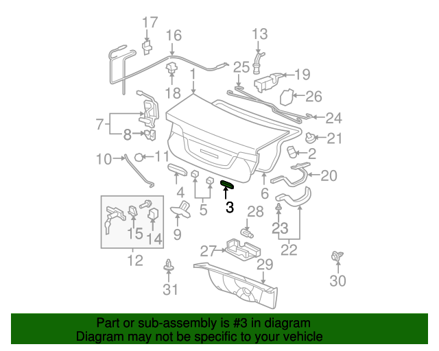 74828-SNE-A00 - Trunk Lid Stopper 2006-2016 Honda | Honda Parts Online