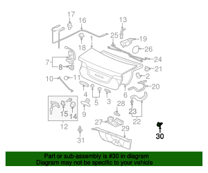 91507-SH3-003 - Trunk Lid Trim Lower Clip 2006-2021 Honda | Honda Parts ...