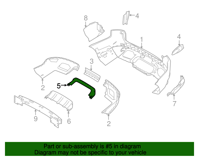 2015-2017 Land Rover Range Rover Sport Rear Valance LR064869 ...