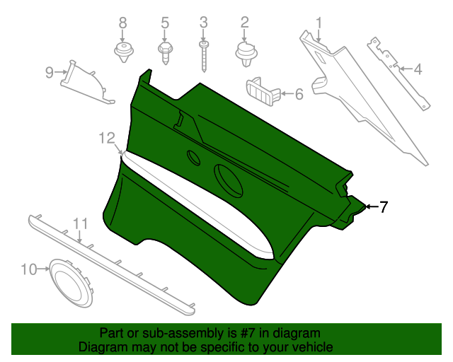 51-43-7-218-828 - Lower Quarter Trim - 2007-2013 BMW | BMWPartsHub