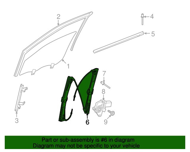 221-720-02-46 - Window Regulator 2006-2013 Mercedes-Benz ...
