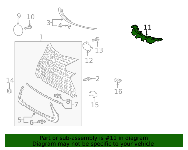 53114-76010 - Inner Grille - 2019-2023 Lexus | MyLexusParts