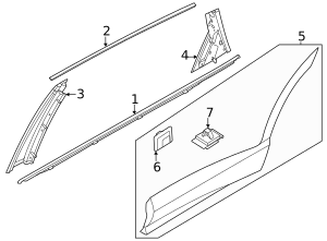2021-2024 Genesis GV80 Frame Molding 83850-T6000 | QuirkParts