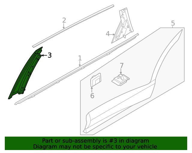 2021-2024 Genesis GV80 Garnish Assembly Rear Dr Front Frame Left-hand ...