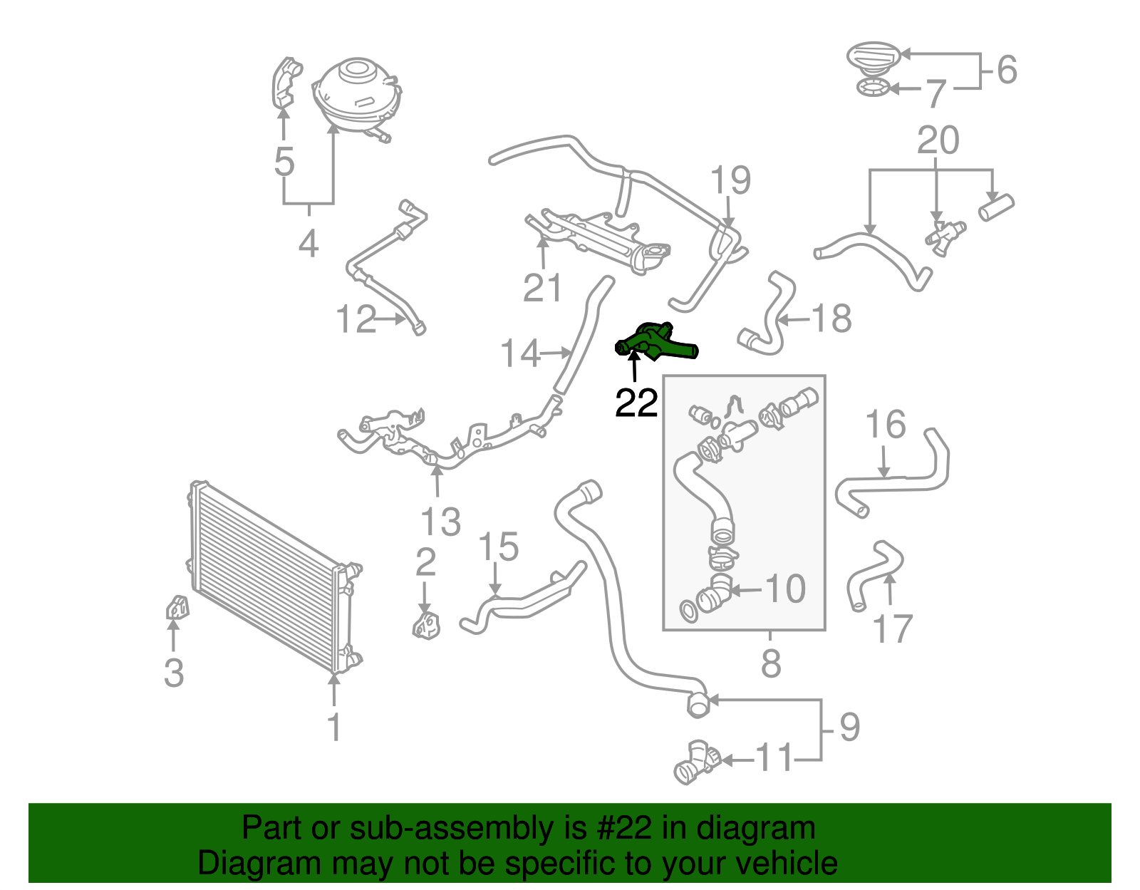 1998-2006 Volkswagen Engine Coolant Outlet Flange 038-121-133-A | OEM ...