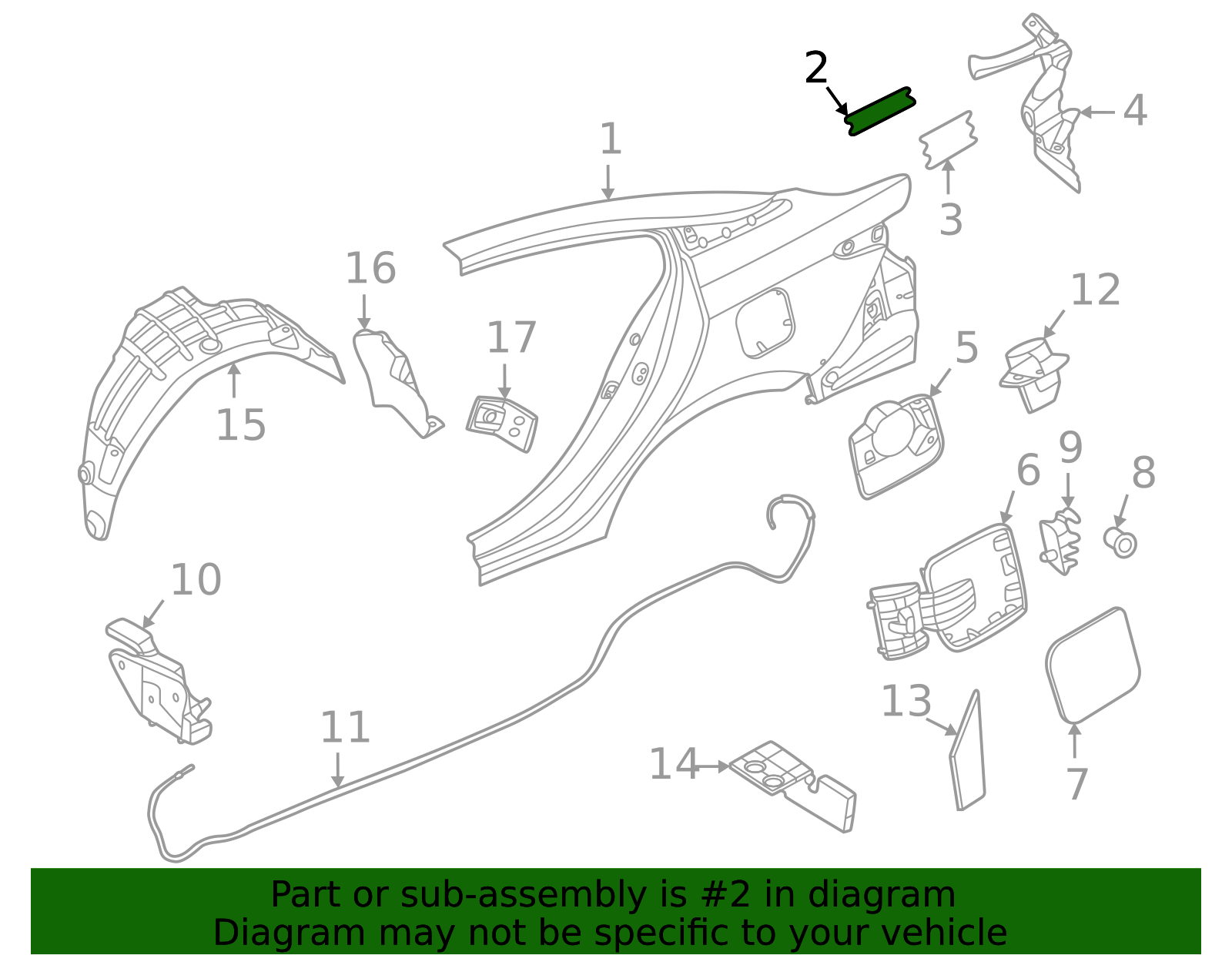 2020-2021 Nissan Versa Quarter Panel Reinforcement 78162-5EF0A | Bill ...
