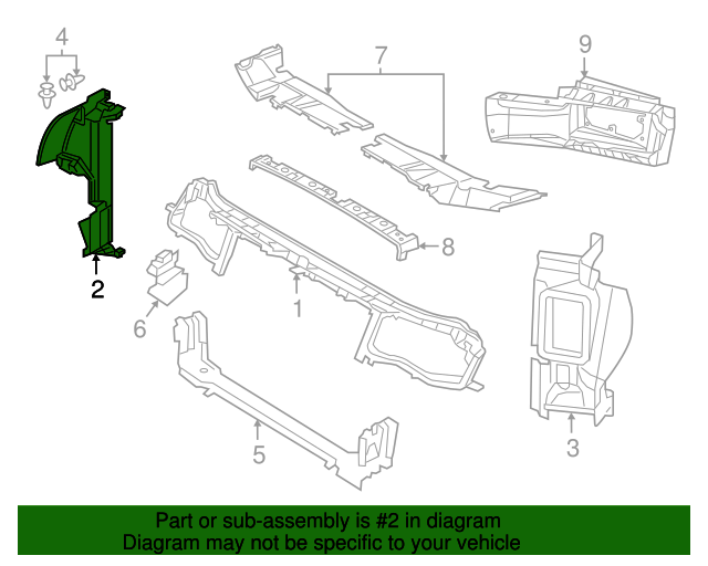 2011-2014 Dodge Charger Air Guide - Driver's Side (LH) 57010437AA ...