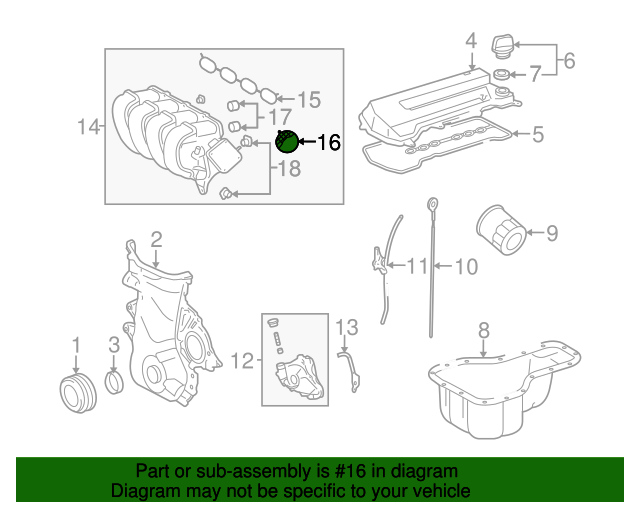 2000-2006 Toyota Fuel Injection Throttle Body Mounting Gasket 22271 ...