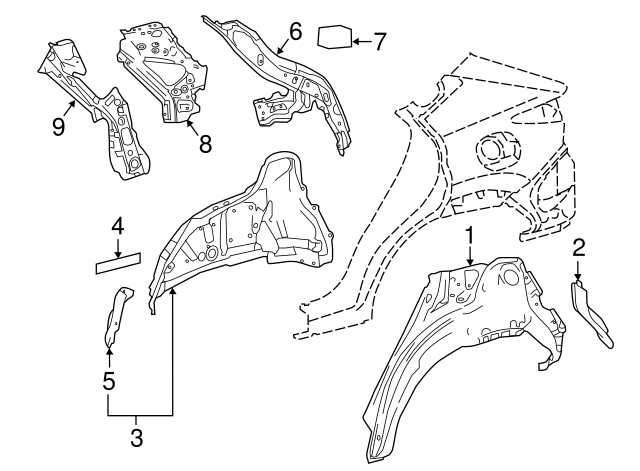 2015-2021 Lexus Outer Wheelhouse 61632-78010 | OEM Parts Online