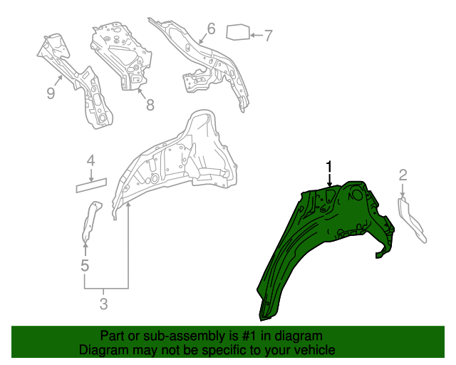 2015-2021 Lexus Outer Wheelhouse 61632-78010 | OEM Parts Online