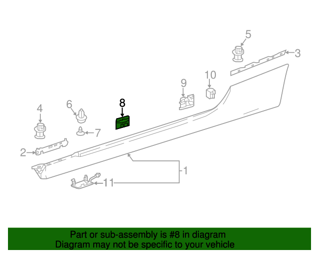 001-991-32-71 - Rocker Molding Clip 2018-2023 Mercedes-Benz | Mercedes ...