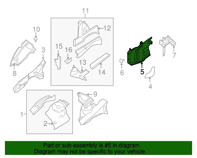 64838-9N00A - Splash Shield 2009-2014 Nissan Maxima | Nissan Parts ...