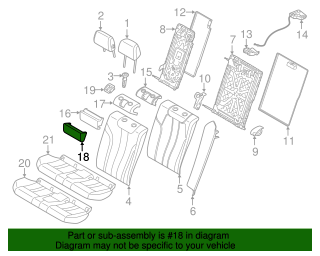 52-20-7-453-685 - Seat Cushion Cover 2017-2022 BMW | AutoNationParts.com