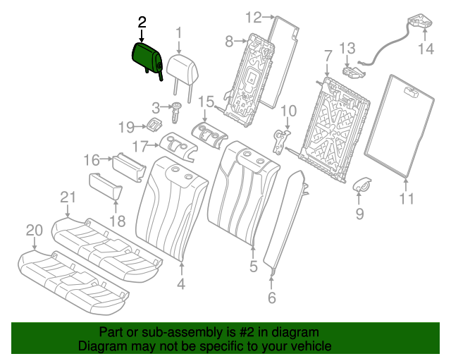 52-20-7-447-336 - Headrest 2017-2020 BMW | AutoNationParts.com