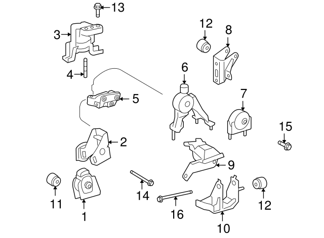 2009-2010 Pontiac Vibe Trans Mount - Driver's Side (LH) 88975625 ...