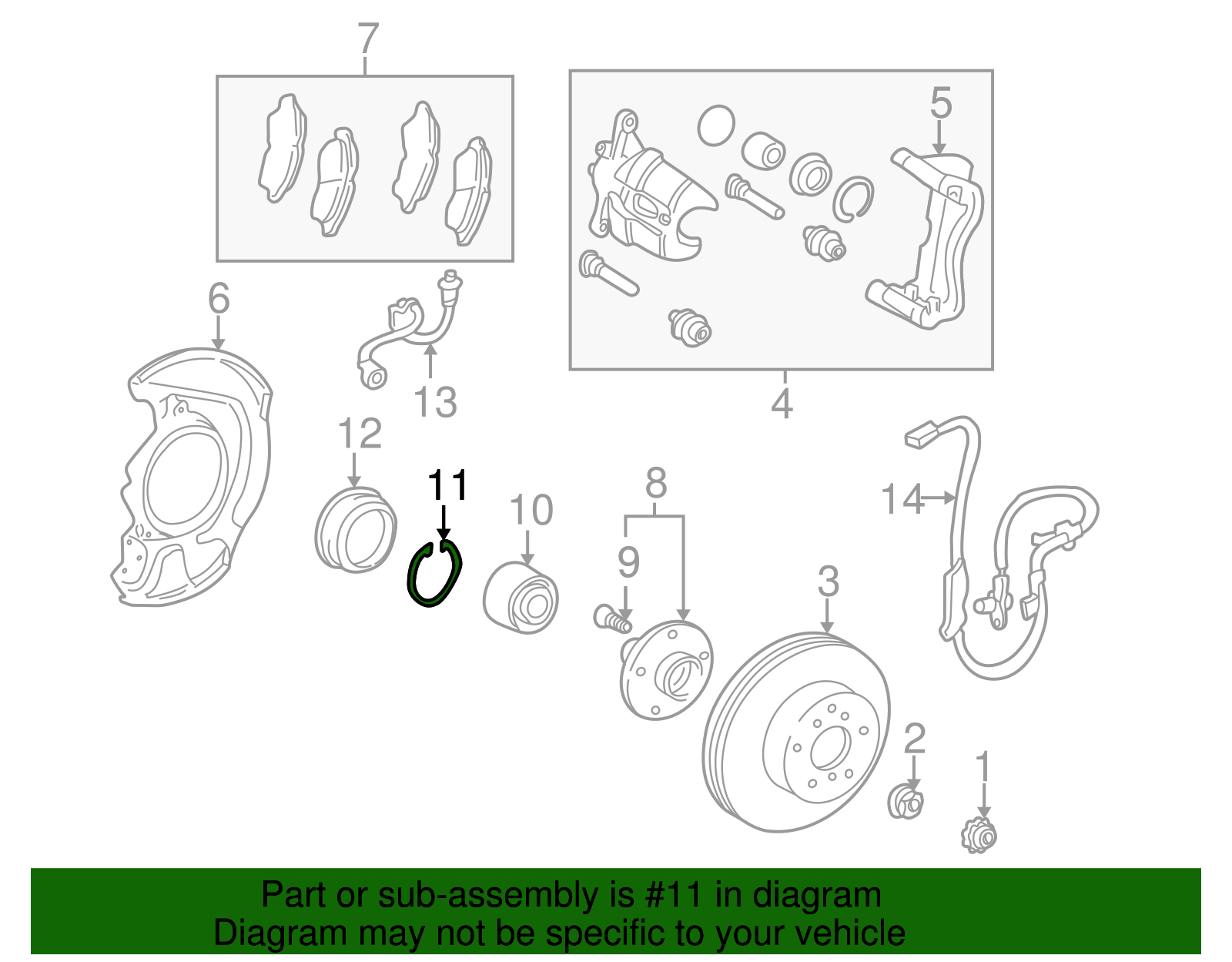 1991-2005 Toyota Wheel Bearing Snap Ring (Left, Right, Front, Rear ...