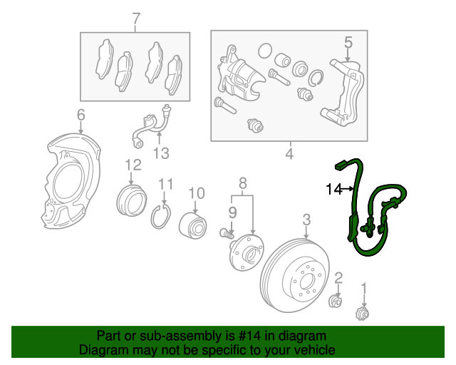 Genuine Toyota ABS Wheel Speed Sensor part# 89543-07010 for 1992-2004 ...