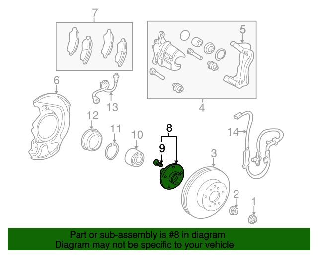 43502-32070 - Hub Assembly - 1992-2003 Toyota | OEM Genuine Toyota Parts