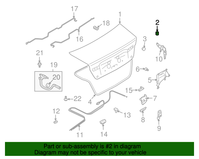 2007-2023 Subaru Trunk Lid Bumper 57533AG030 | Subaru Parts Guys