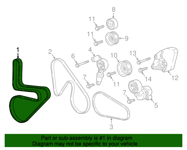 12668317 - V-Ribbed Serpentine Belt 2016-2024 GM | AutoNationParts.com