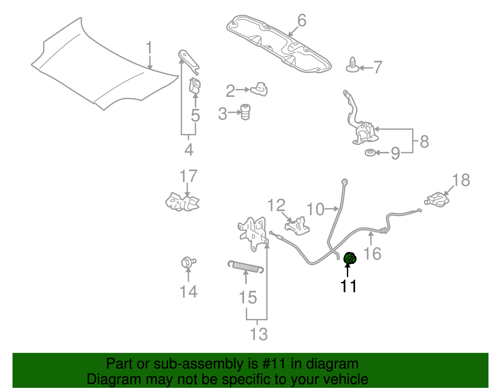 2007-2012 Toyota Yaris Support Rod Clip 53454-52040 | Ourisman Toyota Parts