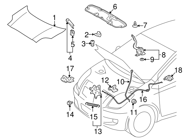 2007-2012 Toyota Yaris Hinge Pad 53497-10020 | Toyota Parts Center