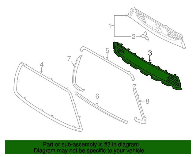 Genuine OEM Lower Grille Part# 6402A218 Fits 2011-2012 Mitsubishi ...