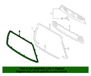 2013-2015 Mitsubishi Outlander Sport Grille Surround 6402A275 ...