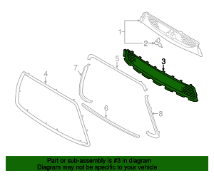 6402A272 - Lower Grille 2013-2015 Mitsubishi Outlander Sport ...