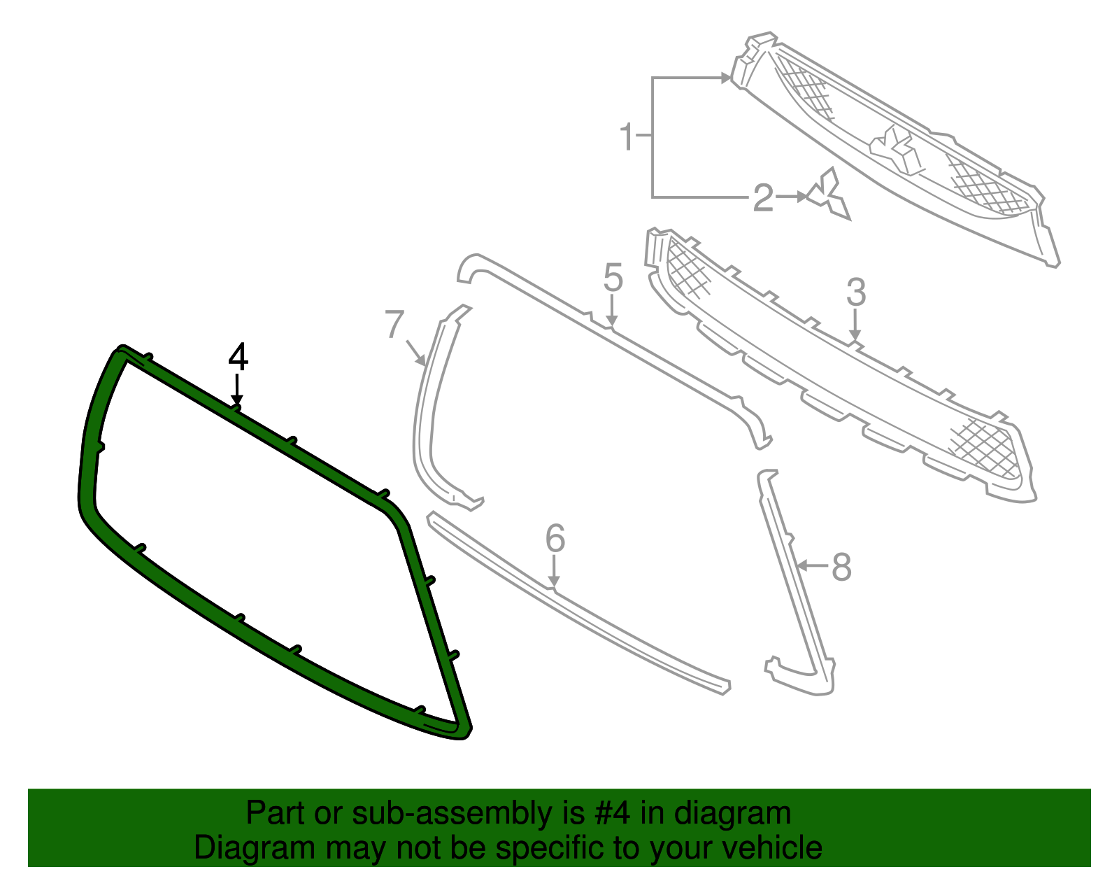 2011-2012 Mitsubishi Outlander Sport Grille Surround 6400C960 ...