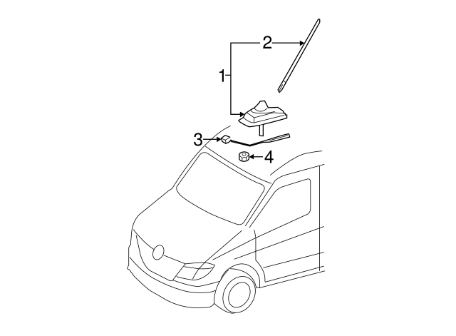 906-440-38-38 - Antenna Cable 2010-2013 Mercedes-Benz | Mercedes-Benz ...