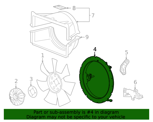 85112067 - Engine Coolant Fan Rear Shroud 2020-2023 GM ...