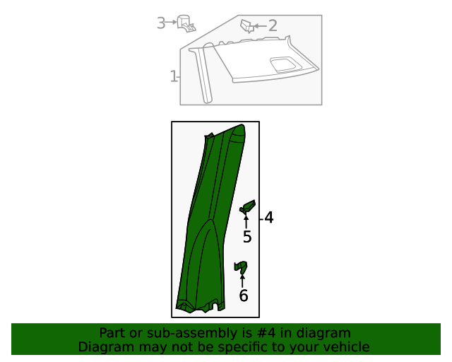 3CM-867-765-B-82V - Interior Quarter Panel Trim Panel 2020-2024 ...