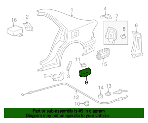 77350-53030 - Fuel Filler Door For 2001-2005 Lexus IS300 | Lexus OE Parts