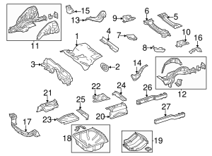 204-610-04-75 - Spare Tire Compartment 2010-2015 Mercedes-Benz ...