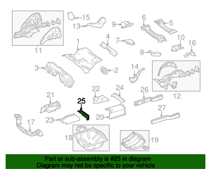 2010-2015 Mercedes-Benz Floor Pan Reinforcement 204-616-01-12 ...
